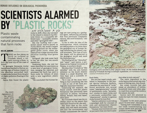 Scientist alarmed by 'plastic rocks'