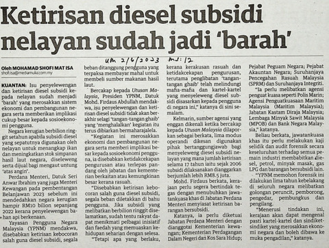 Ketirisan diesel subsidi nelayan sudah jadi 'barah'
